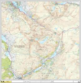 Wall map | Snowdon & Tryfan | 1:16000 | Encapsulated